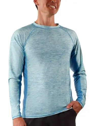UV SKINZ Long Sleeve Crew Sun & Swim Shirt - Lagoon Jaspe/lagoon