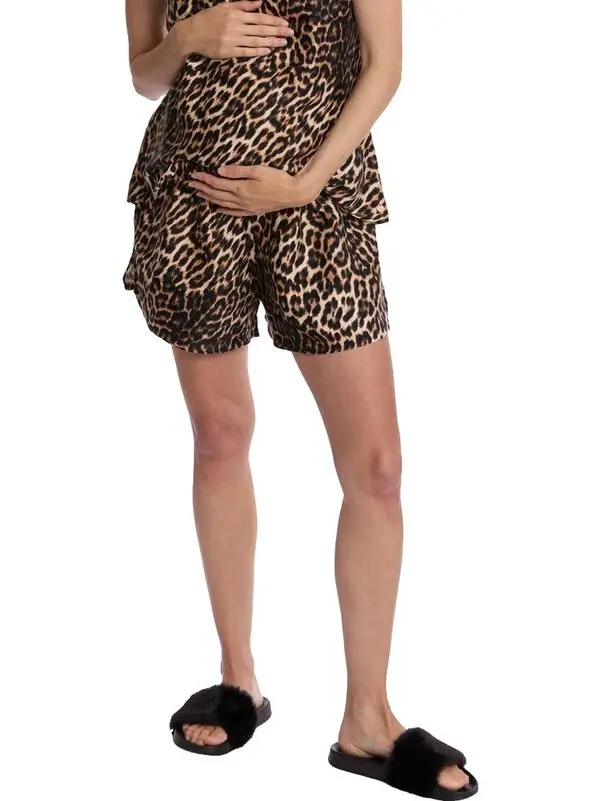 CACHE COEUR Roxane Low-waist Maternity Shorts - Leopard