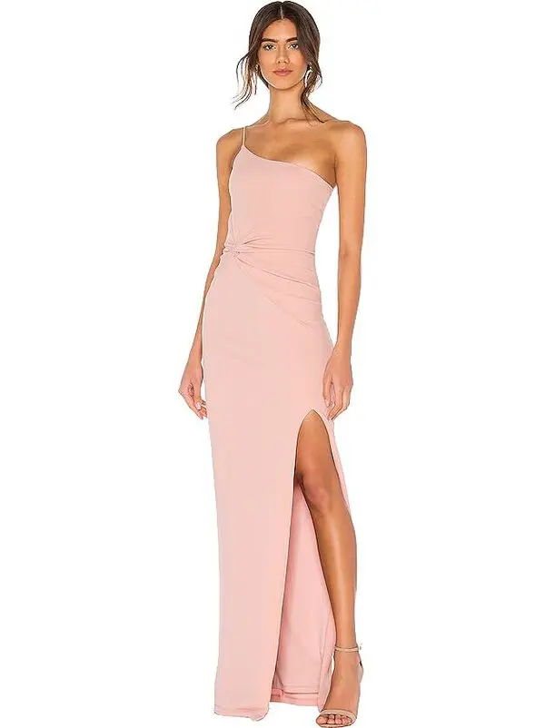 NOOKIE Lust One Shoulder Gown - Blush