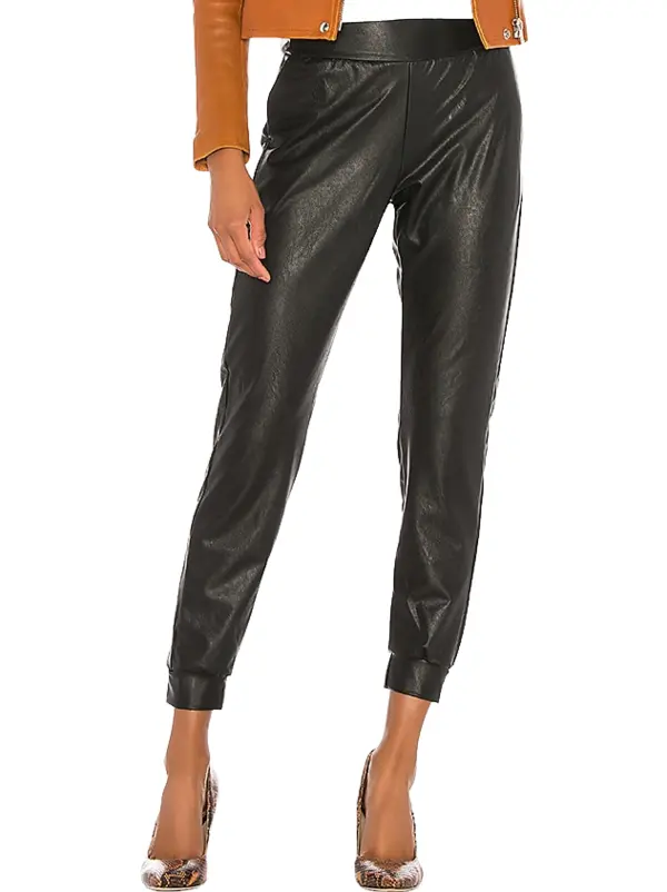 Commando Faux Leather Jogger - Black