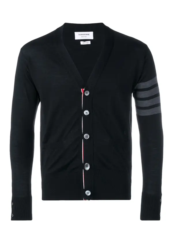 Thom Browne Fine Merino Wool Cardigan - Black