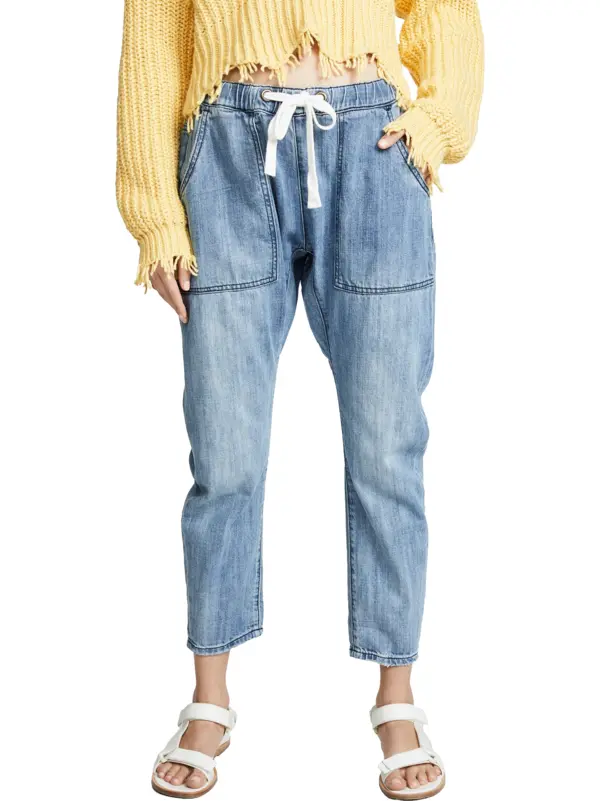ONETEASPOON Shabbies Drawstring Boyfriend Jeans - Original Blue