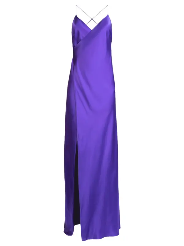 Michelle Mason Silk Maxi Gown - Purple