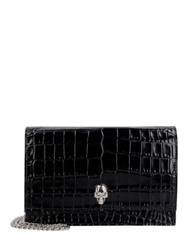 Alexander McQueen Skull-embellished Clutch - Black