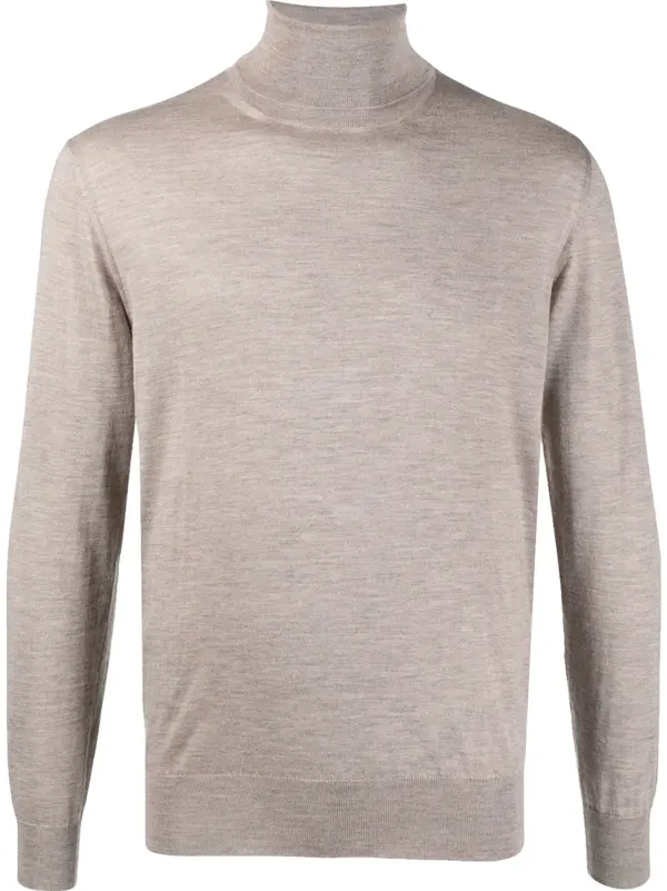 CRUCIANI Roll Neck Jumper - Brown