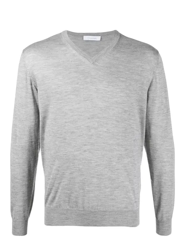 CRUCIANI Long-sleeve V-neck Jumper - Grey