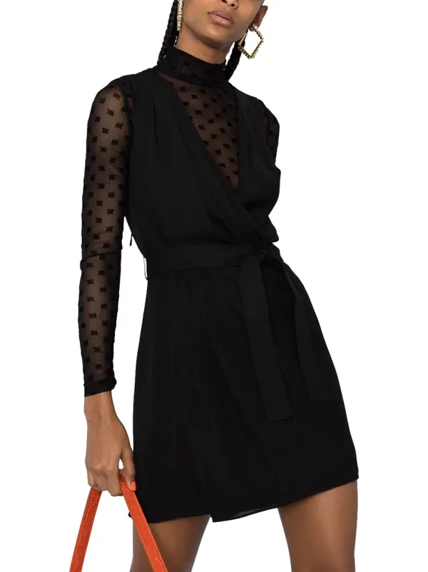Dsquared2 Belted Silk-crepe Dress - Black