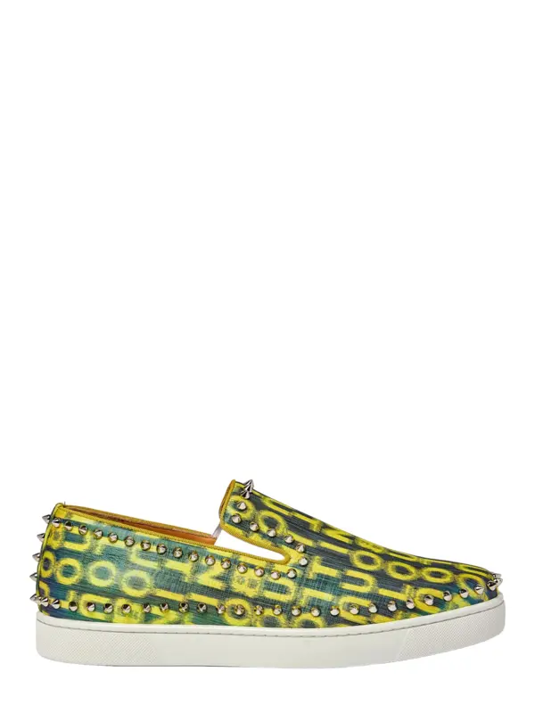 CHRISTIAN LOUBOUTIN Pik Boat Spiked Slip-on Sneakers - Yellow