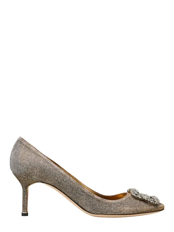 Manolo Blahnik Hangisi 70mm Flannel Pumps - Bronze