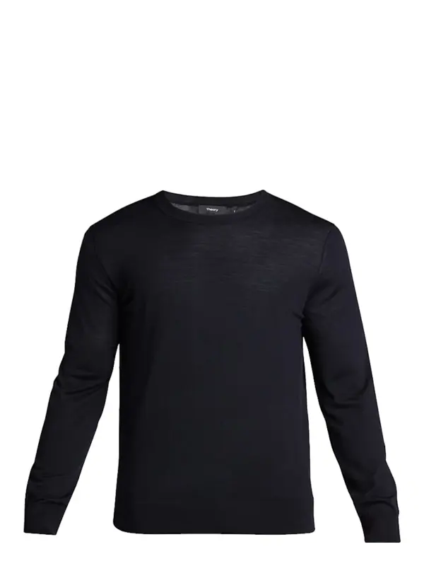 Theory Regal Wool Crewneck Sweater - Navy