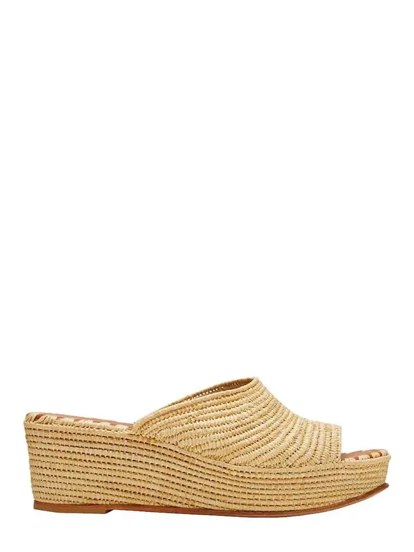 Carrie Forbes Karim Woven Raffia Wedge Sandals - Natural