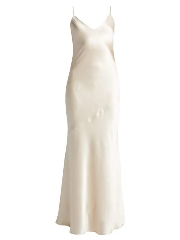 L'Agence Serita Silk Maxi Dress - Champagne