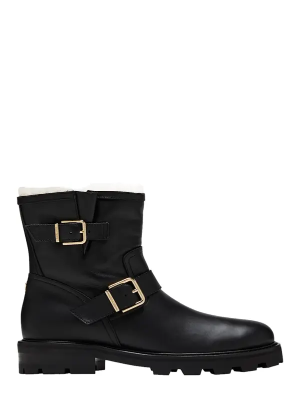 JIMMY CHOO Youth Ii Shearling Booties - Black
