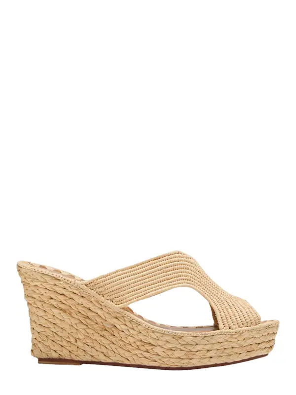 Carrie Forbes Lina Cutout Wedge Sandals - Natural