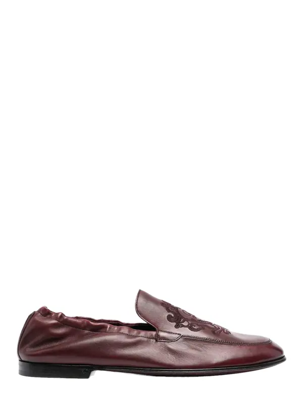 Dolce & Gabbana Debossed-motif Loafers - Red