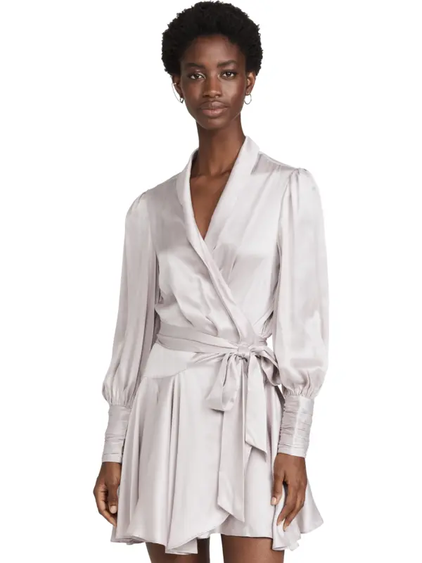 Zimmermann Silk Wrap Mini Dress - Lavendar