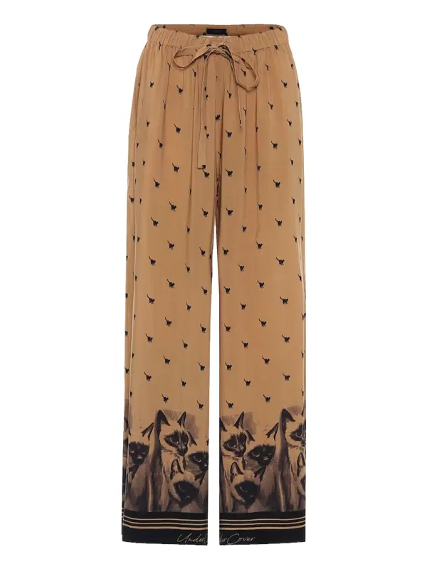 UNDERCOVERISM Printed Drawstring Pants - Brown