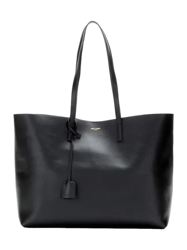 Saint Laurent Shopping E/w Leather Tote Bag - Black