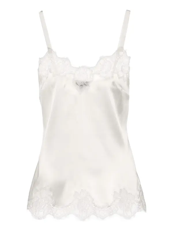 Dolce & Gabbana Lace-trimmed Satin Camisole - White