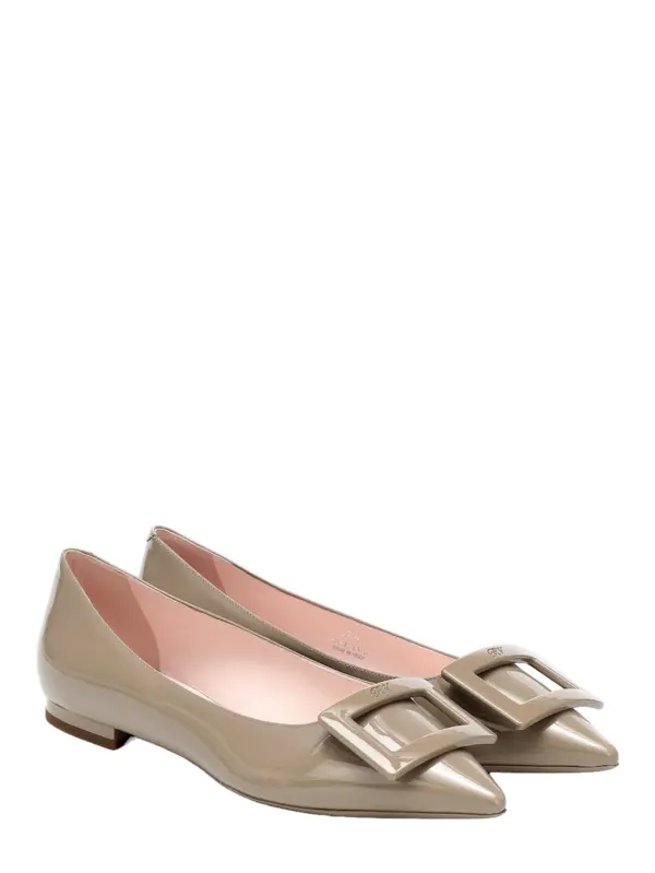 ROGER VIVIER Gommettine Ball Leather Ballet Flats - Beige