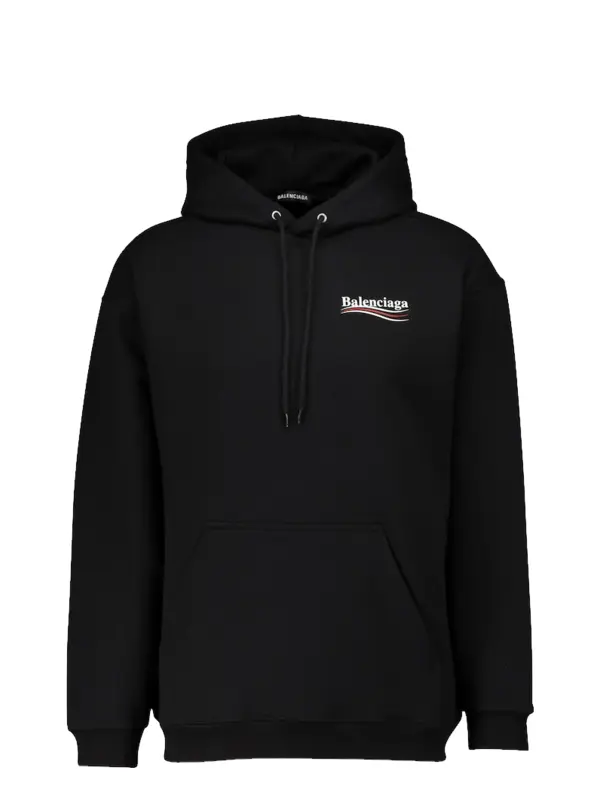 Balenciaga Political Campaign Hooded Sweatshirt - Black