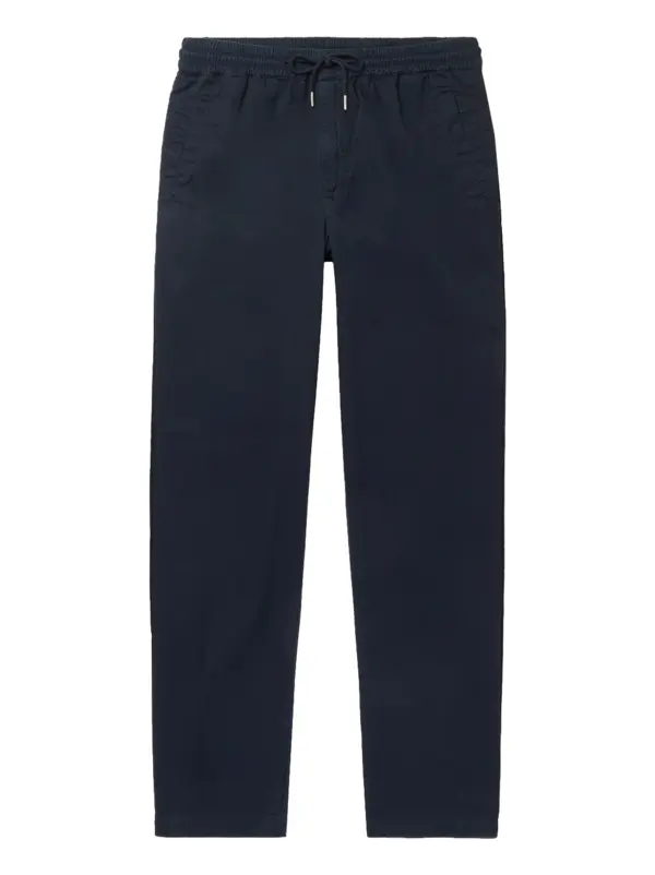 Folk Tapered Cotton-twill Drawstring Trousers - Blue