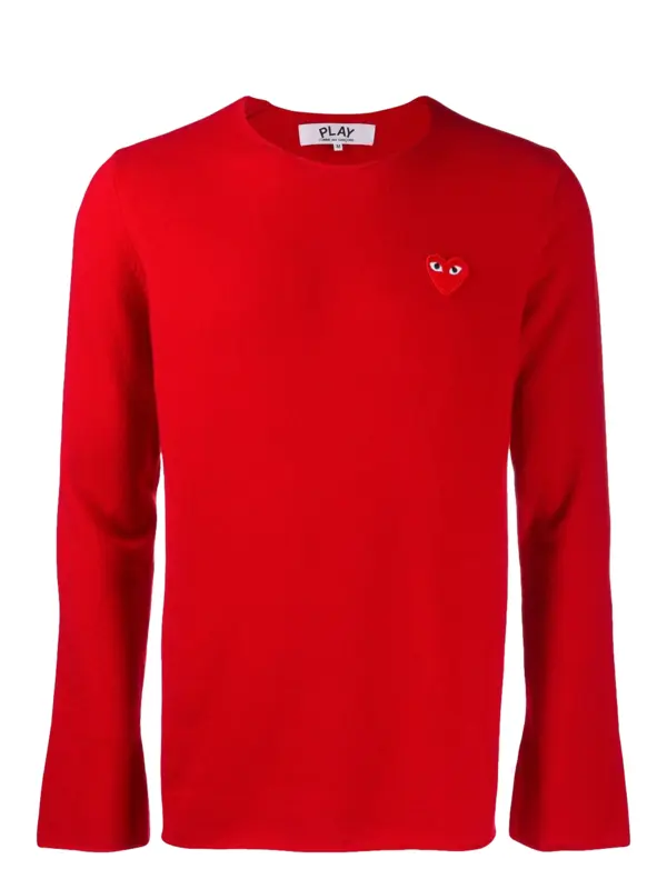 Play Comme Des Garcon Appliqué Heart Sweater - Red