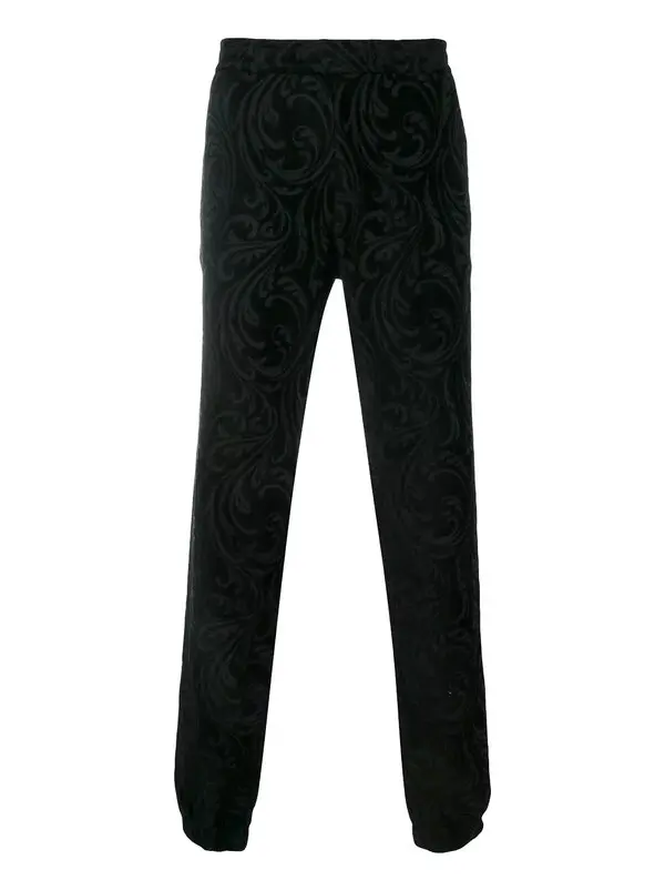 Versace Barocco Texture Trousers - Black