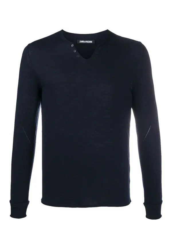 Zadig&Voltaire Monastir Henley-neck Sweater - Blue