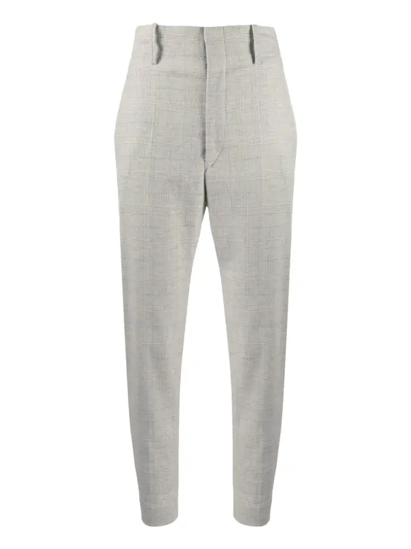 MARANT ETOILE Checkered Tailored Trousers - Grey