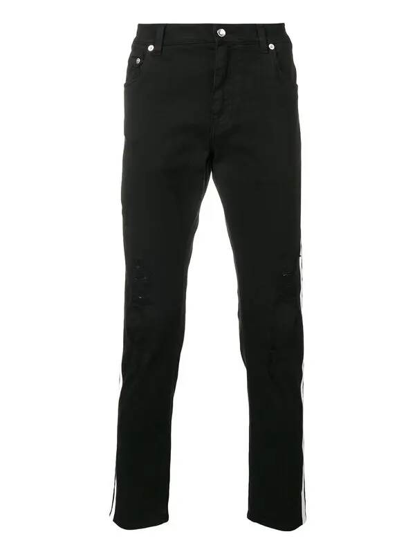Dolce & Gabbana Side Stripes Slim Fit Jeans - Black
