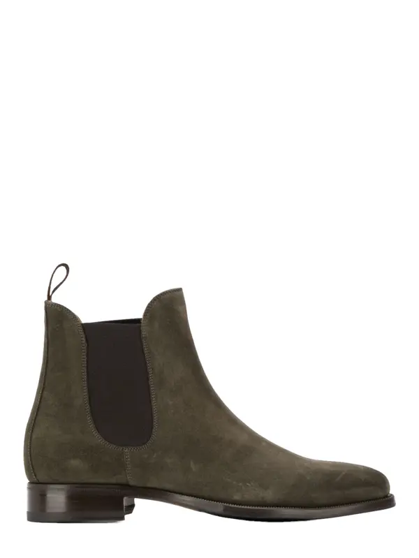 SCAROSSO Leather Chelsea Boots - Green