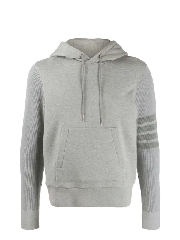 Thom Browne 4-bar Loopback Hoodie - Grey
