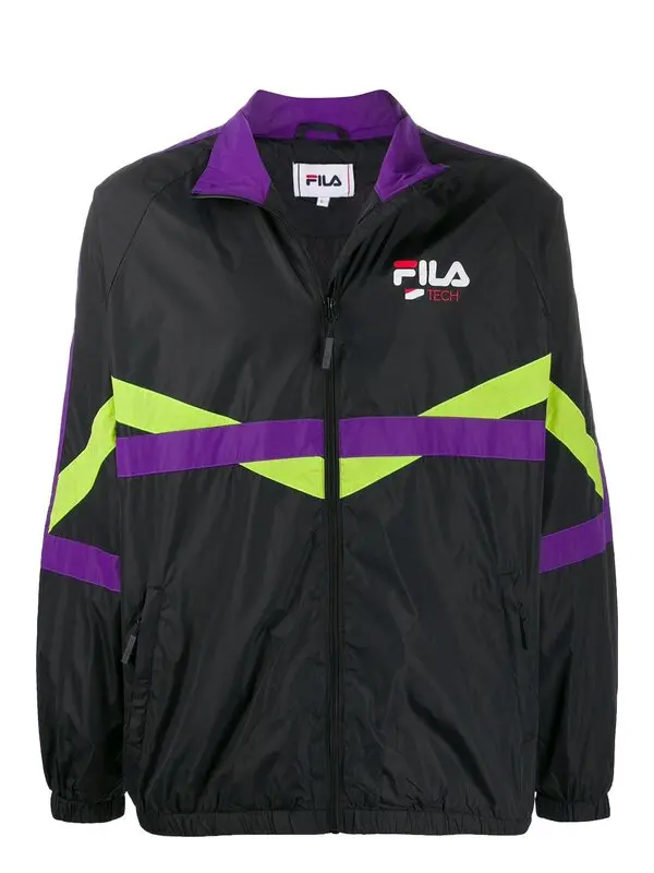 FILA Contrast Stripe Sports Jacket - Black