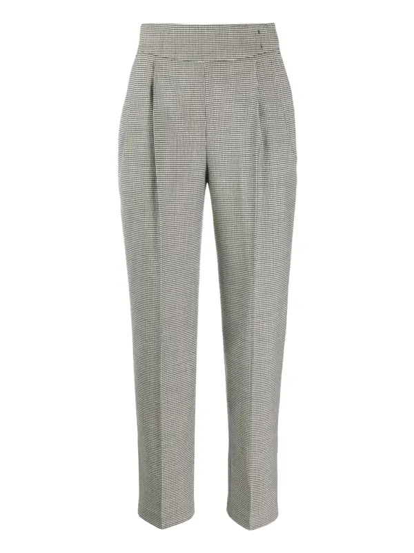 MSGM Houndstooth High-waisted Trousers - Black