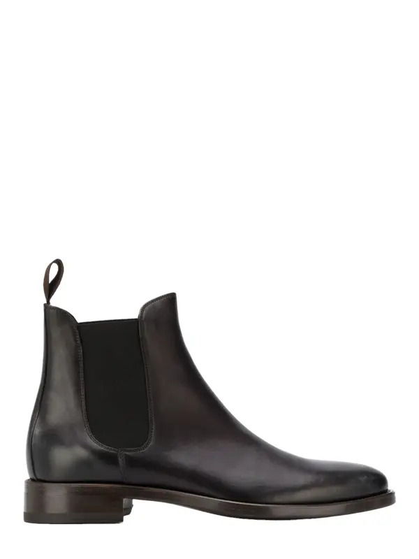 SCAROSSO Leather Chelsea Boots - Black