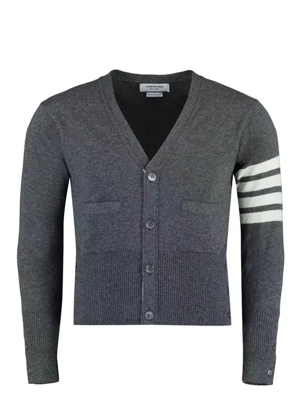 Thom Browne 4-bar Cashmere Cardigan - Grey