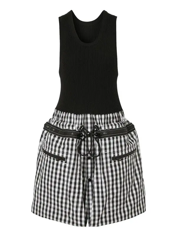 Burberry Gingham Loop-back Dress - Black