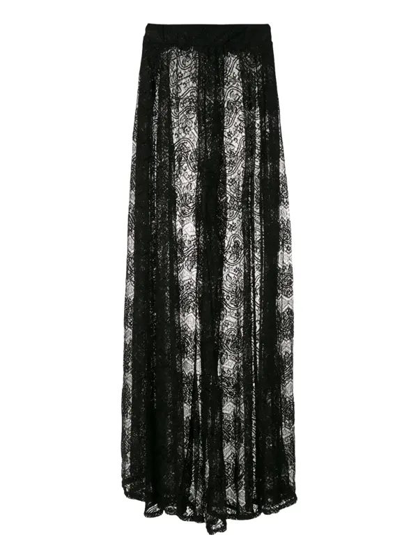 AMIR SLAMA Wide-leg Lace Trousers - Black