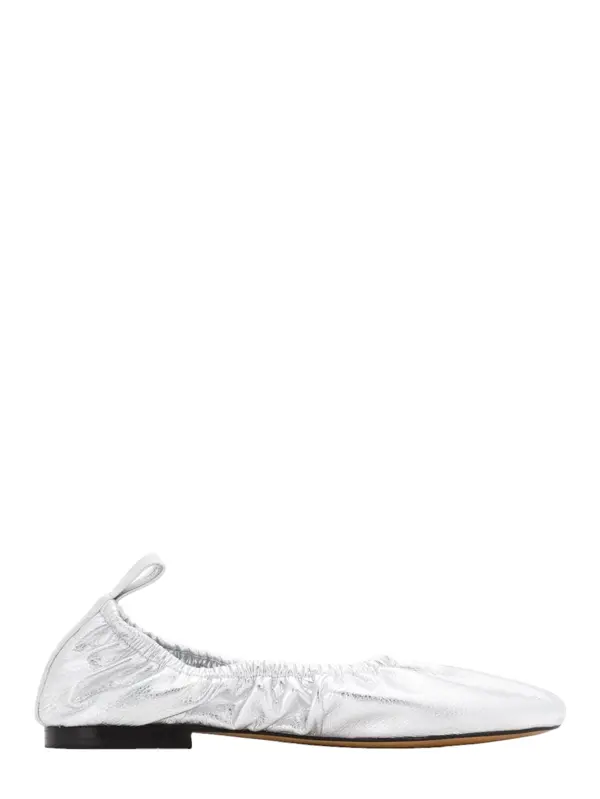 STUDIO CHOFAKIAN Elasticated Leather Pumps - Silver