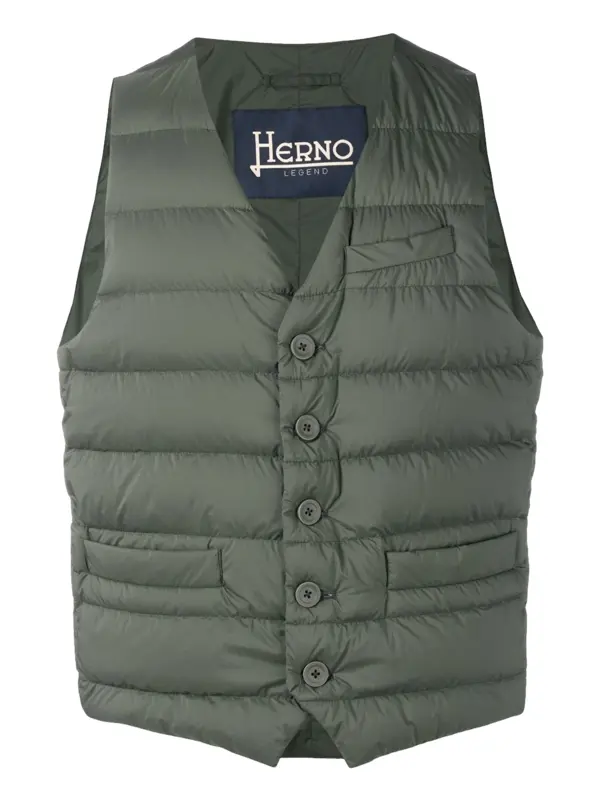 Herno Padded Fitted Gilet - Green