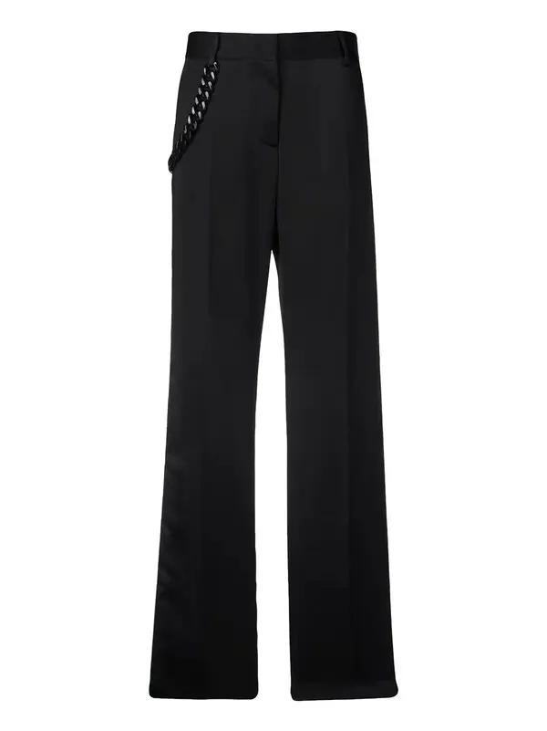 MSGM Colour-block Straight Leg Trousers - Black
