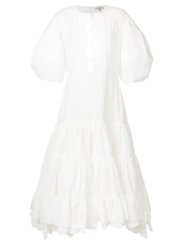 Natasha Zinko Eyelet Detail Dress - White
