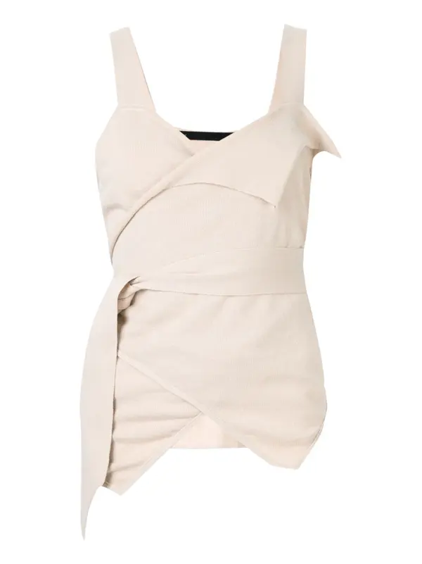 MULLER OF YOSHIOKUBO Cache-coeur Knitted Cami - White