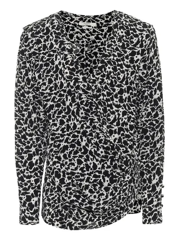 MARANT ETOILE Floral Wrap Blouse - Black