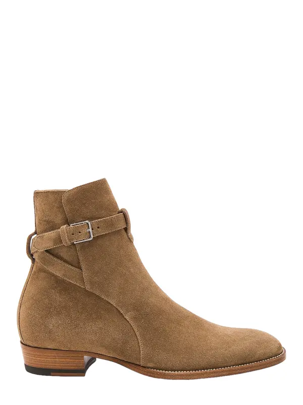 Saint Laurent Suede Wyatt Jodhpur Boots - Light Cigar