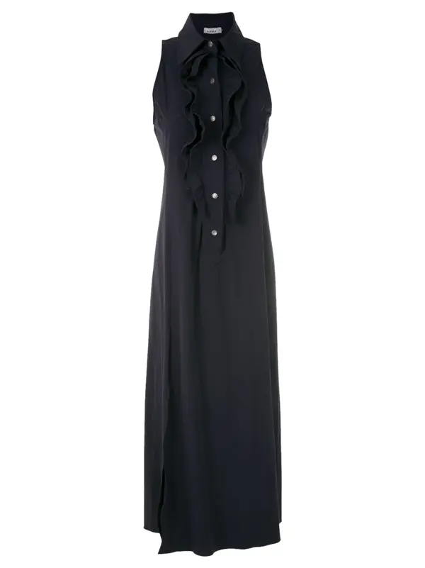 AMIR SLAMA Ruffle-trim Maxi Dress - Blue