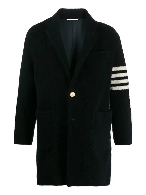 Thom Browne Unconstructed Shearling Overcoat - Blue
