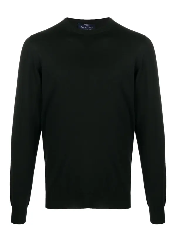 Fedeli Round Neck Jumper - Black