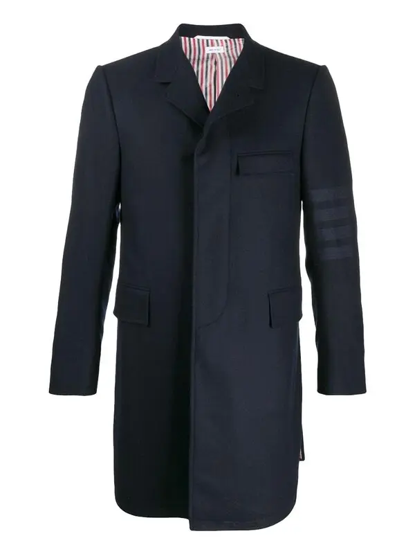 Thom Browne Tonal 4-bar Chesterfield Overcoat - Blue